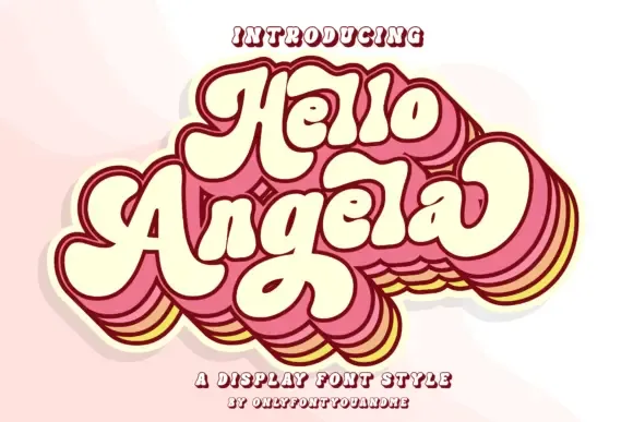 Hello Angela Font: Playful Display Typeface for Headlines & Logos