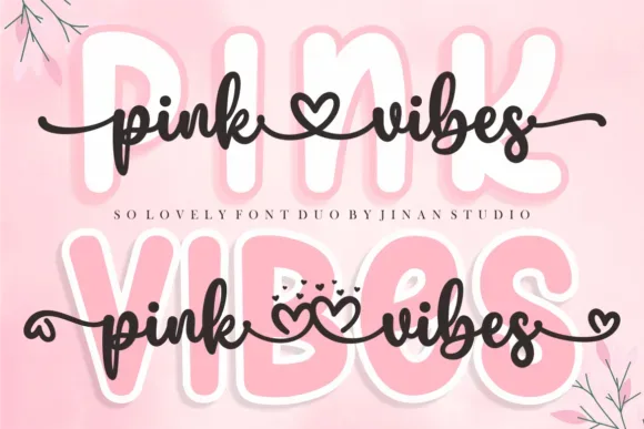 Pink Vibes Duo Font: Romantic Script & Sans Serif Combination